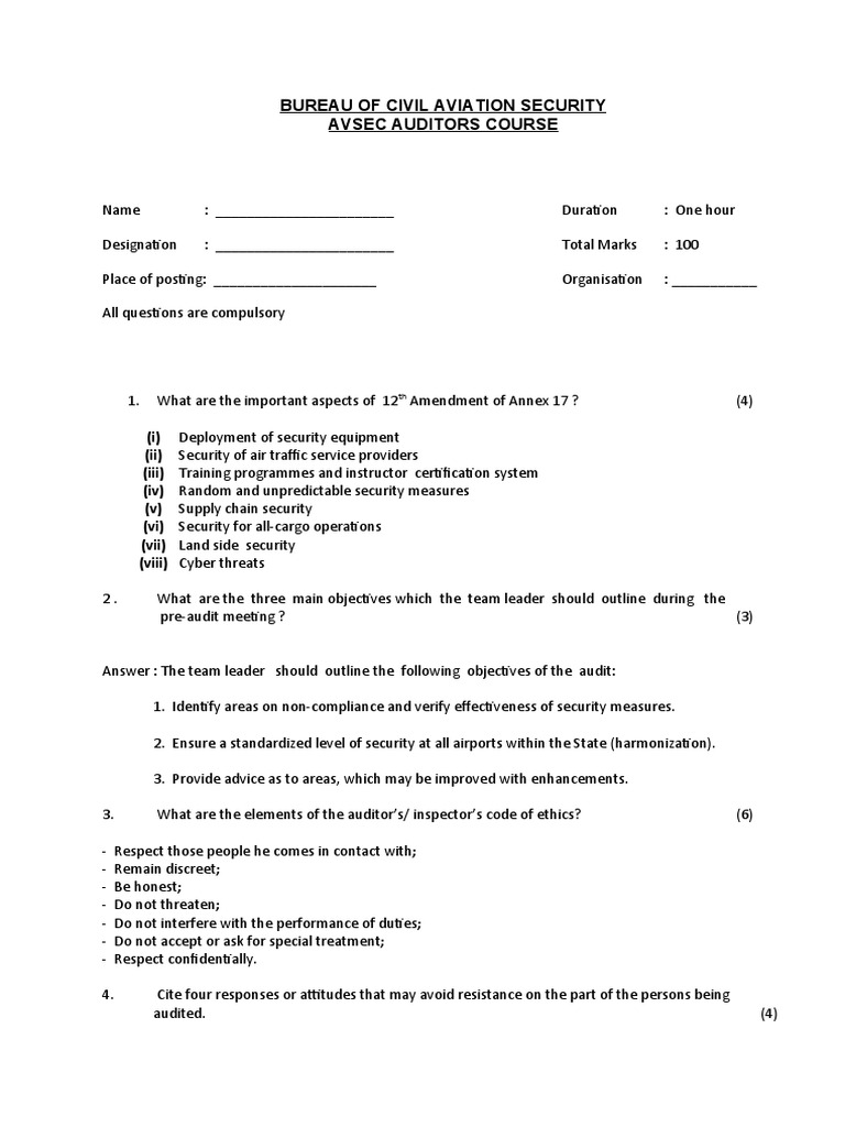 Question PAPER AUDITOR | PDF | Audit | Airport Security