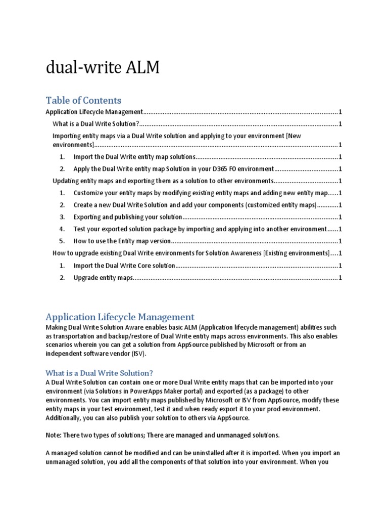 Dual-Write ALM - DWYammer | PDF | Application Software | System Software