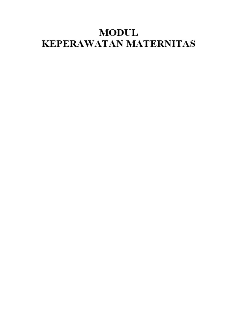 Bahan Sisip Modul Kuliah Kep Maternitas | PDF
