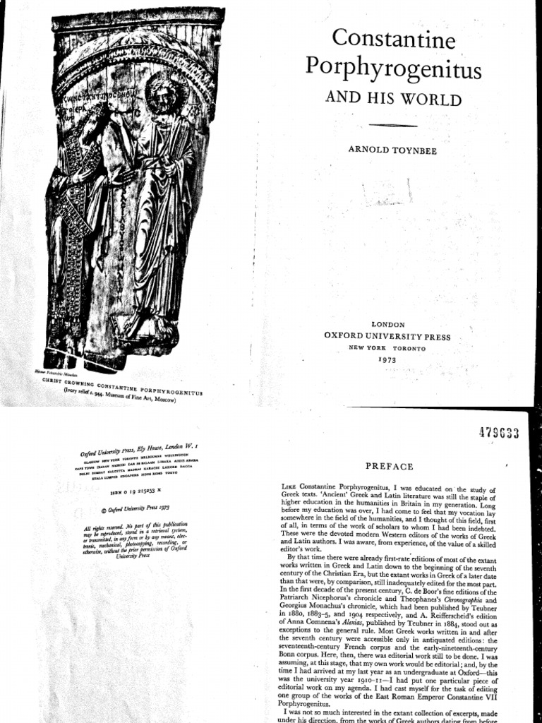 Constantine Porphyrogenitus and His World by Arnold Joseph Toynbee | PDF