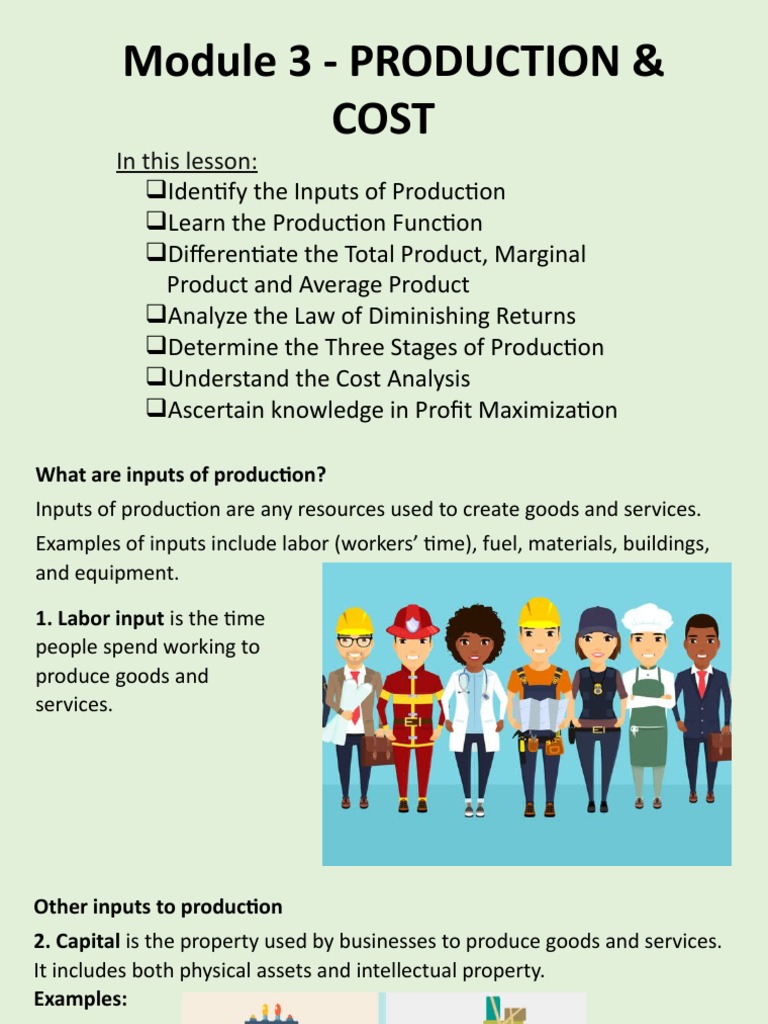 Module 3 - Production and Cost | PDF | Production Function | Factors Of ...