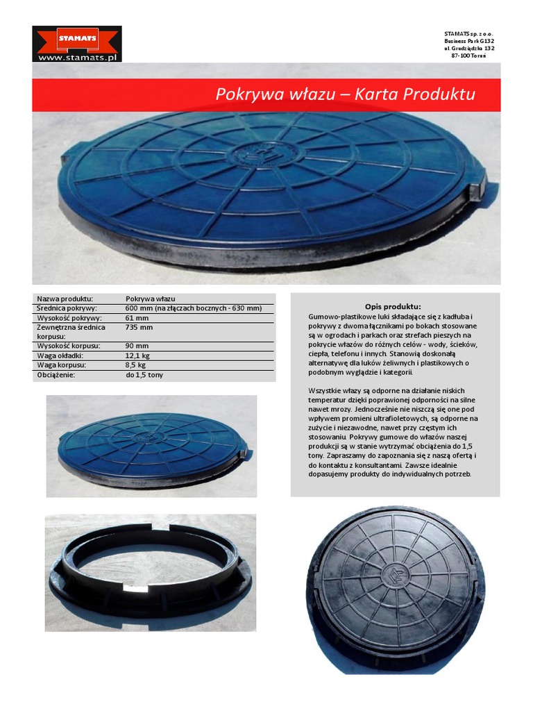 Pokrywa Wlazu Karta Produktu | PDF Pokrywa Wlazu Karta Produktu | PDF