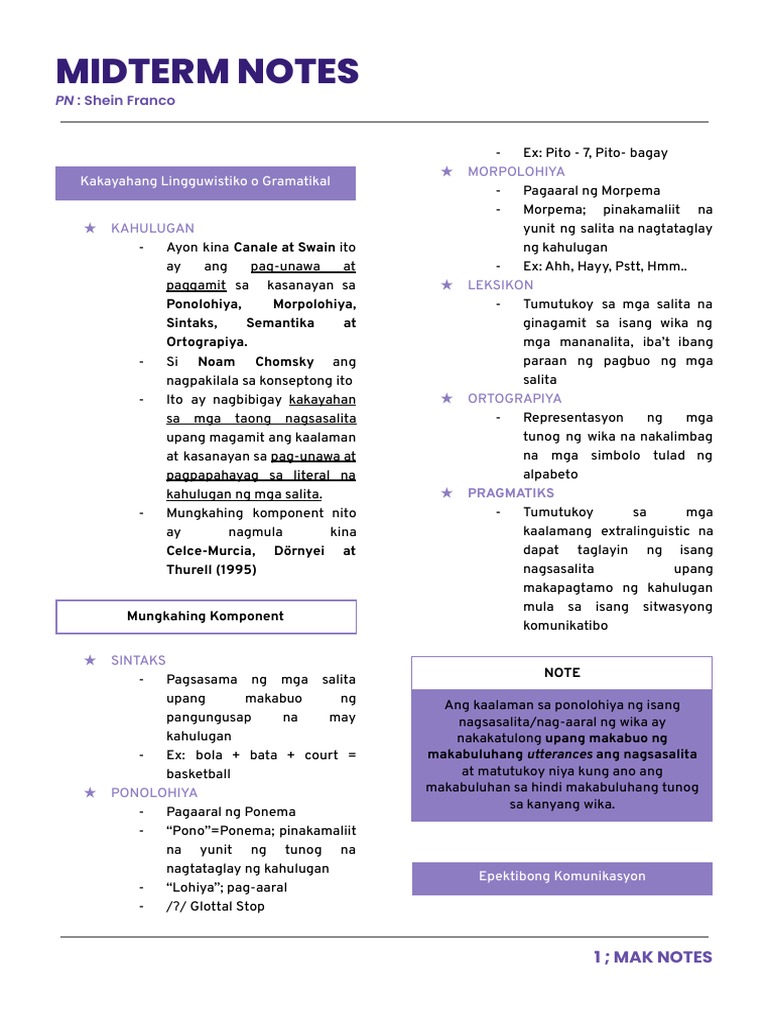 PN Notes - MIDTERM | PDF