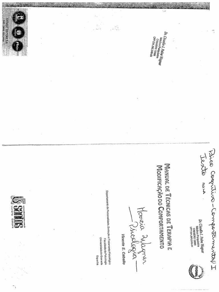 Scan001 - Psicologia Cognitivo Comportamental 1 | PDF