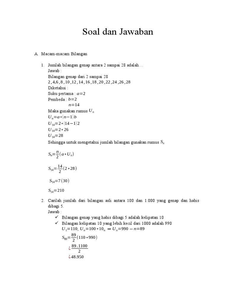 Soal Dan Jawaban | PDF