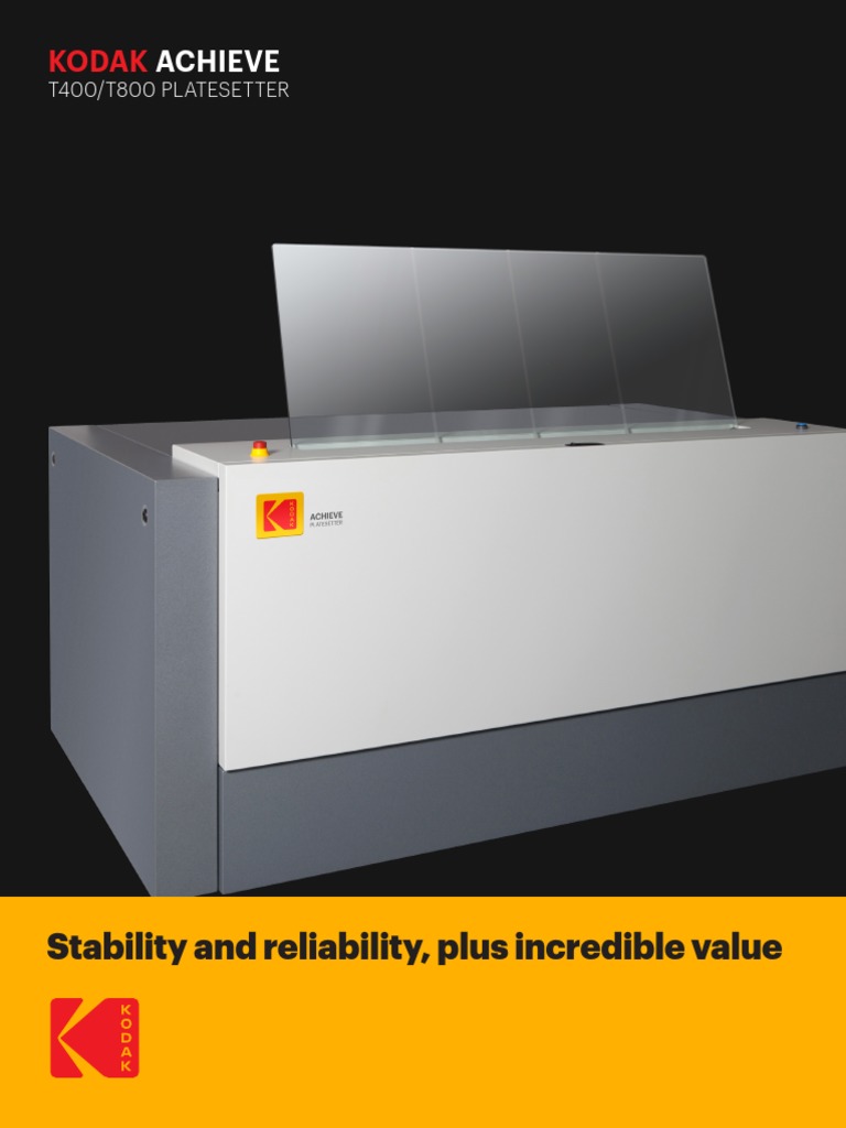 KODAK ACHIEVE T400 T800 Platesetters Brochure EN | PDF | Automation ...