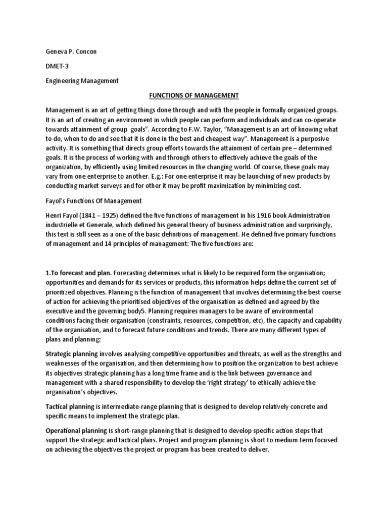 Engineering Management | PDF | Strategic Planning | Business