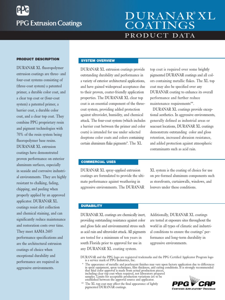 DuranarXL - AAMA2605 | PDF | Materials | Industrial Processes