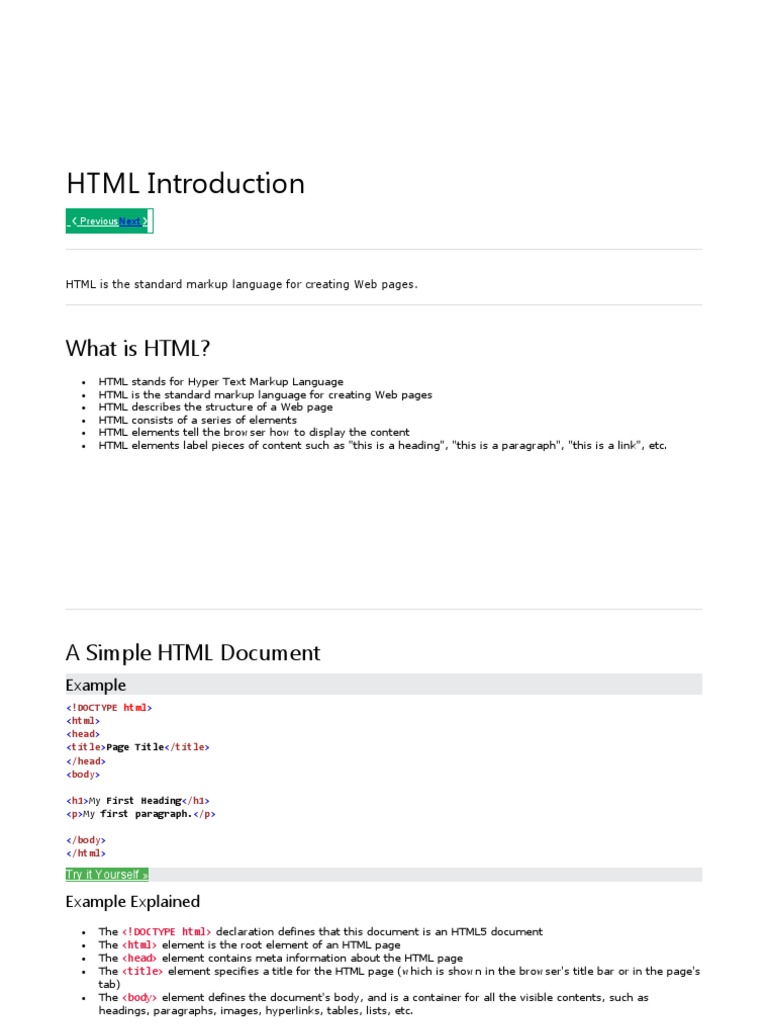 HTML | PDF | Html | Html Element
