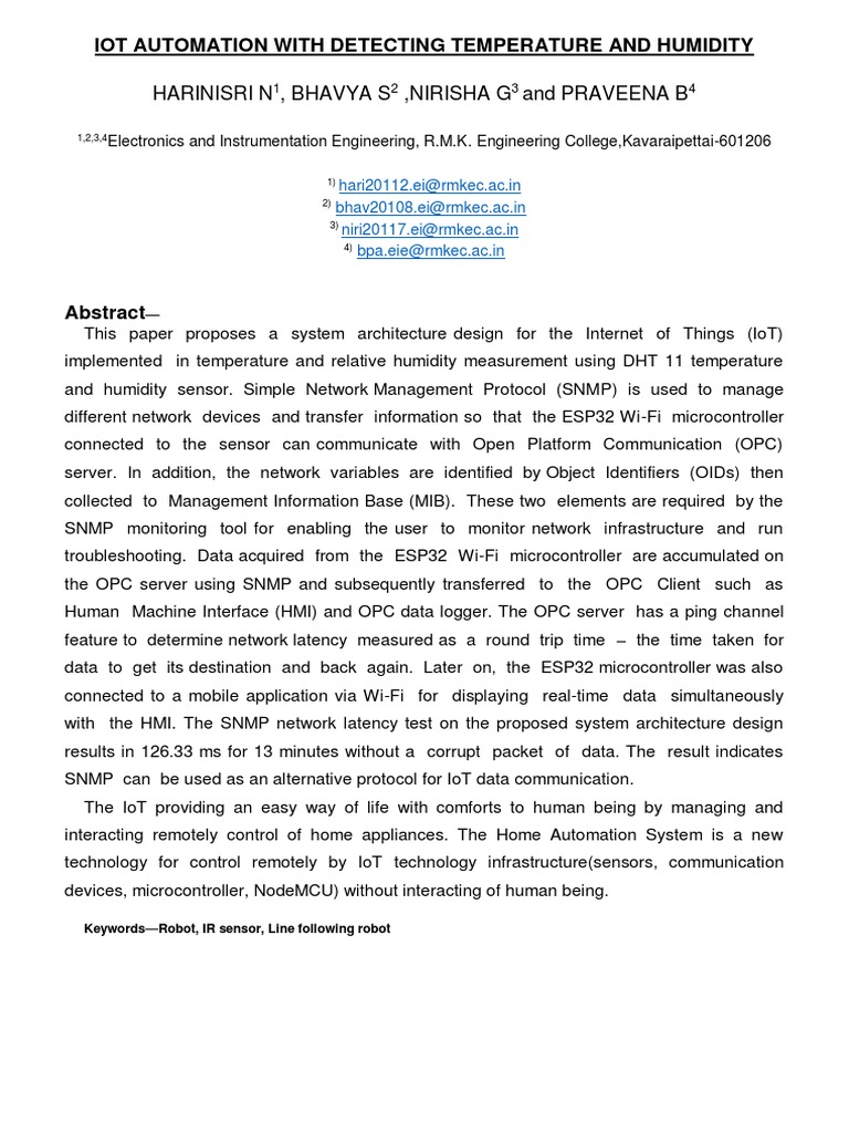 Iot Automation Journal Paper Final | PDF | Internet Of Things | Home ...