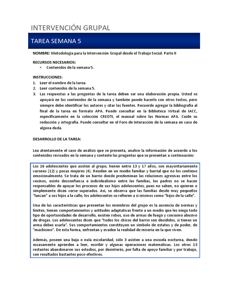 05 - Tarea Intervencion Grupal | PDF | Cognición | Ciencia cognitiva