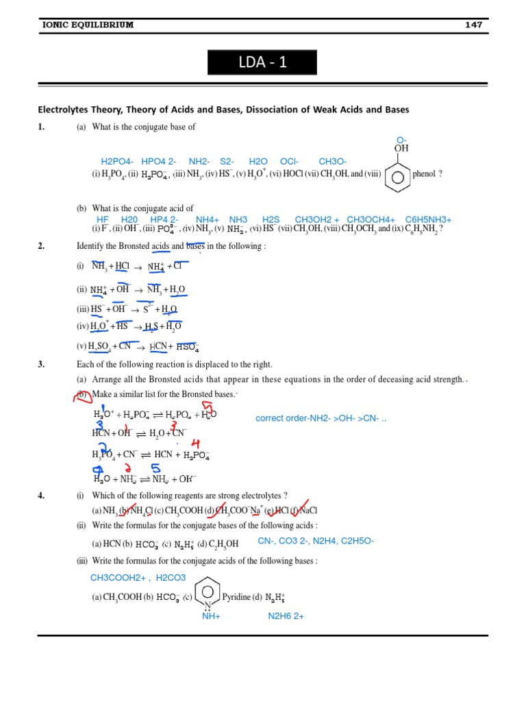 Ionic Equ. (LDA) NM | PDF | Ph | Acid