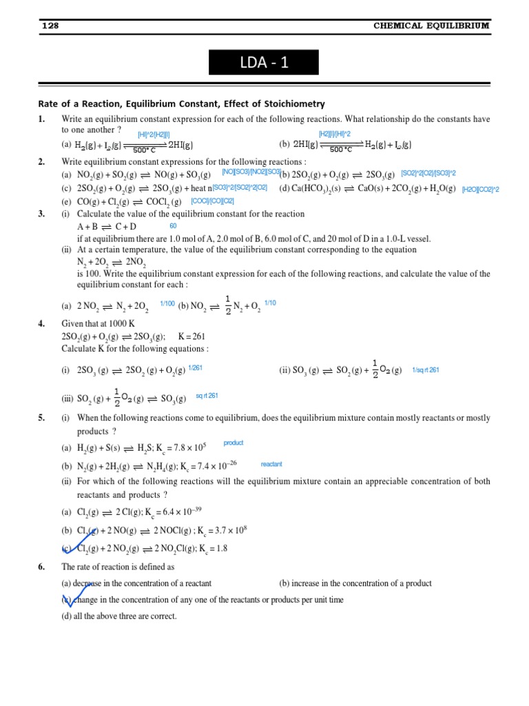 Chemical Equ. (LDA) NM | PDF | Chemical Equilibrium | Reaction Rate