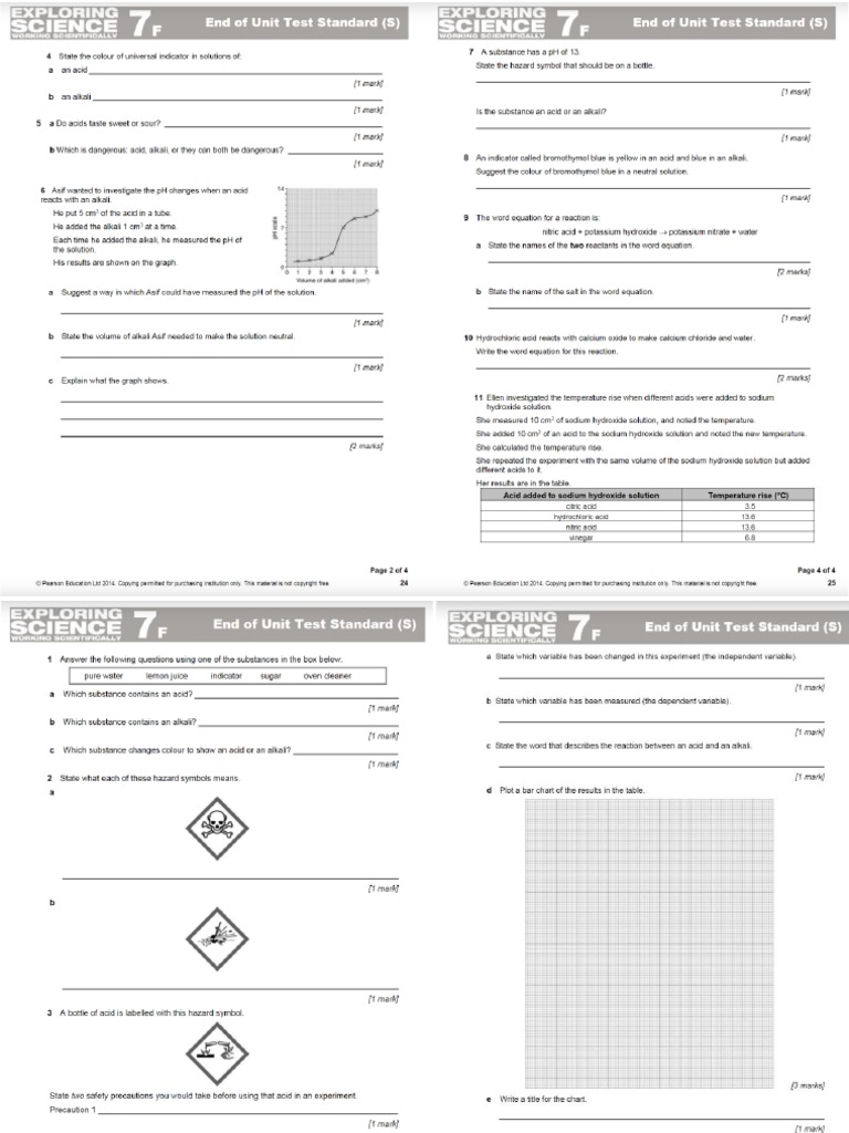 Exploring Science Test 7f Standard | PDF
