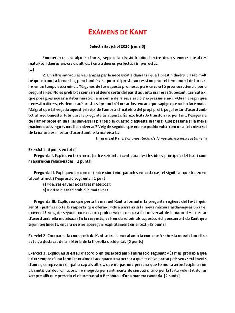 Comentari de Kant | PDF