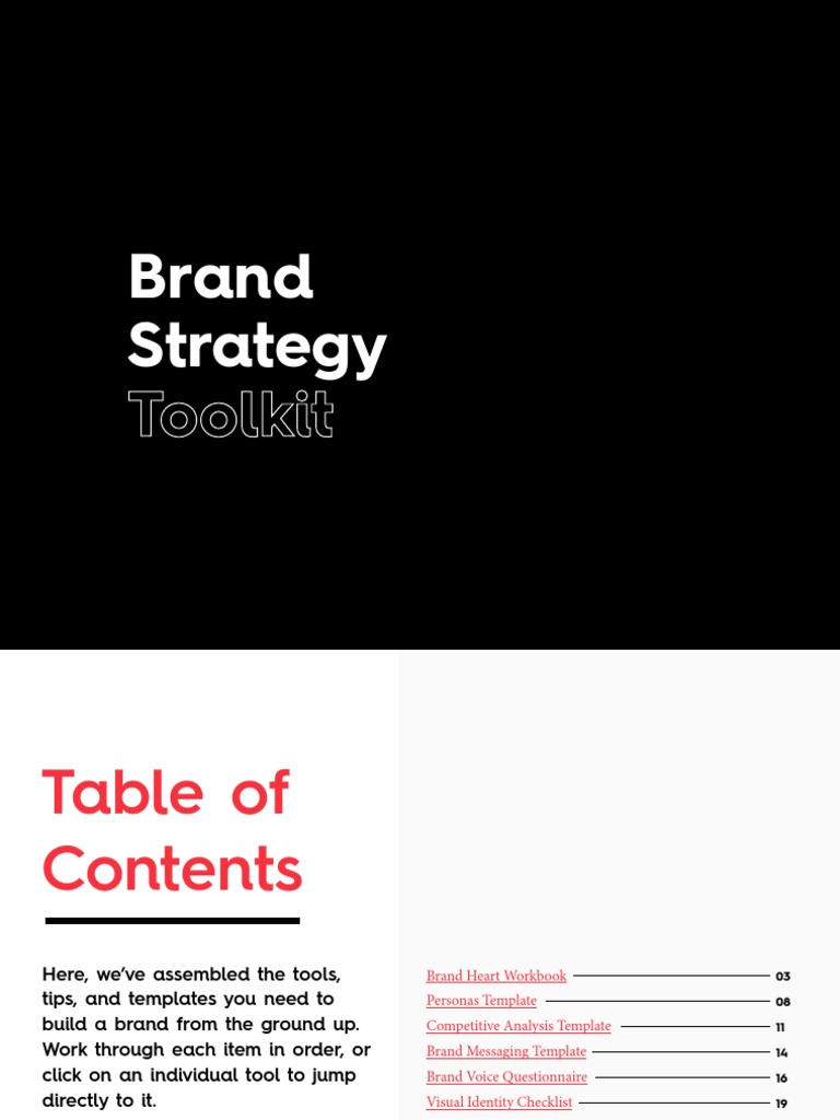 Brand Strategy Toolkit Overview | PDF | Career & Growth