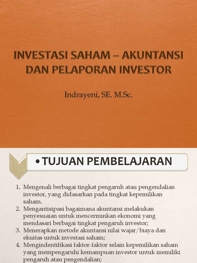 Metode Akuntansi Investasi Saham | PDF | Bisnis | Hukum
