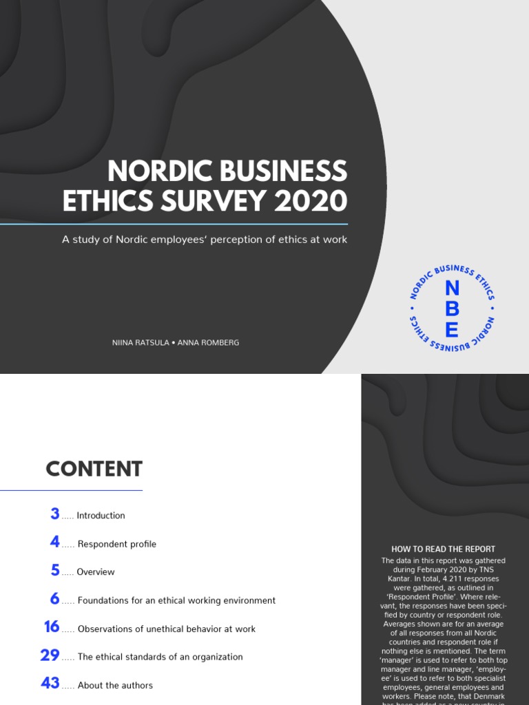 Nordic Business Ethics Survey 2020 | PDF | Business Ethics | Employment