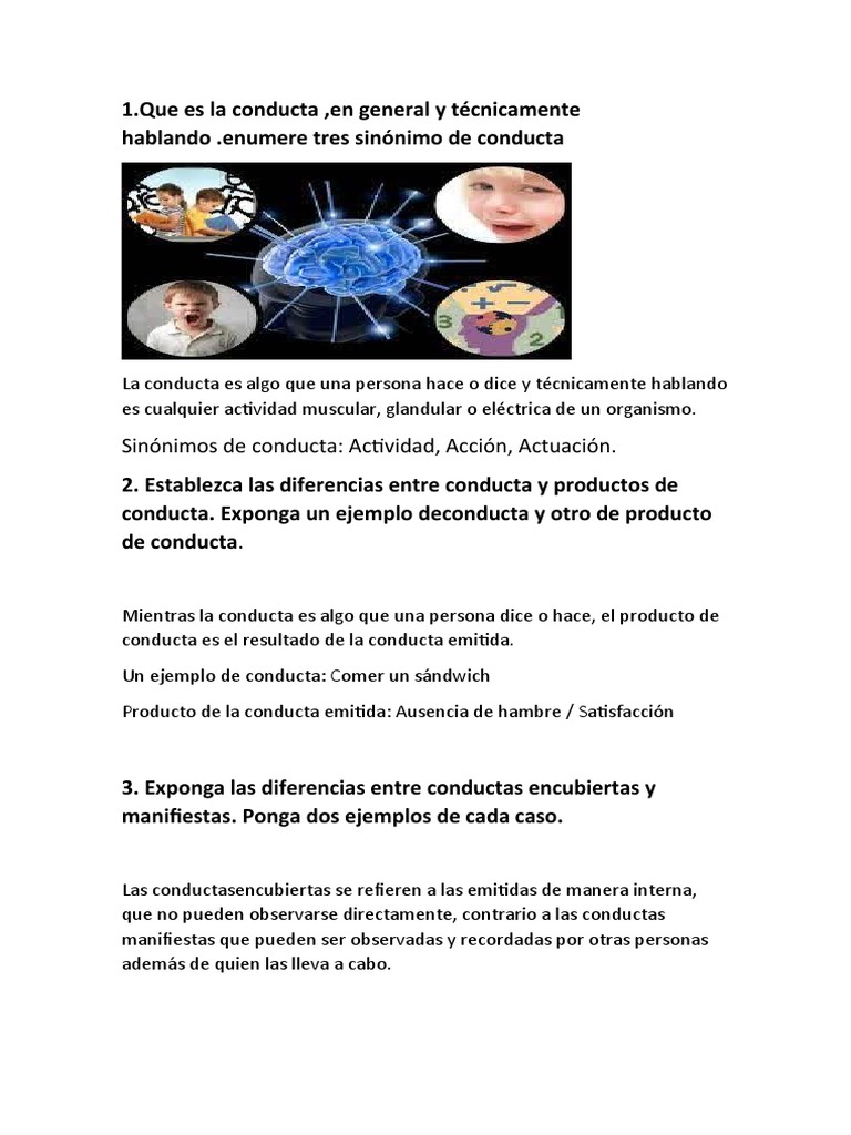 Sinónimos de Conducta: Actividad, Acción, Actuación | PDF ...