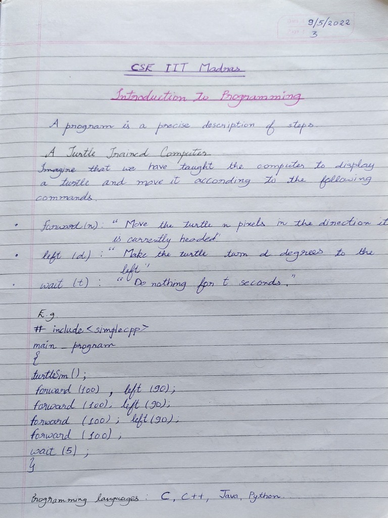 C Language Handwritten Notes With Sample Codes | PDF