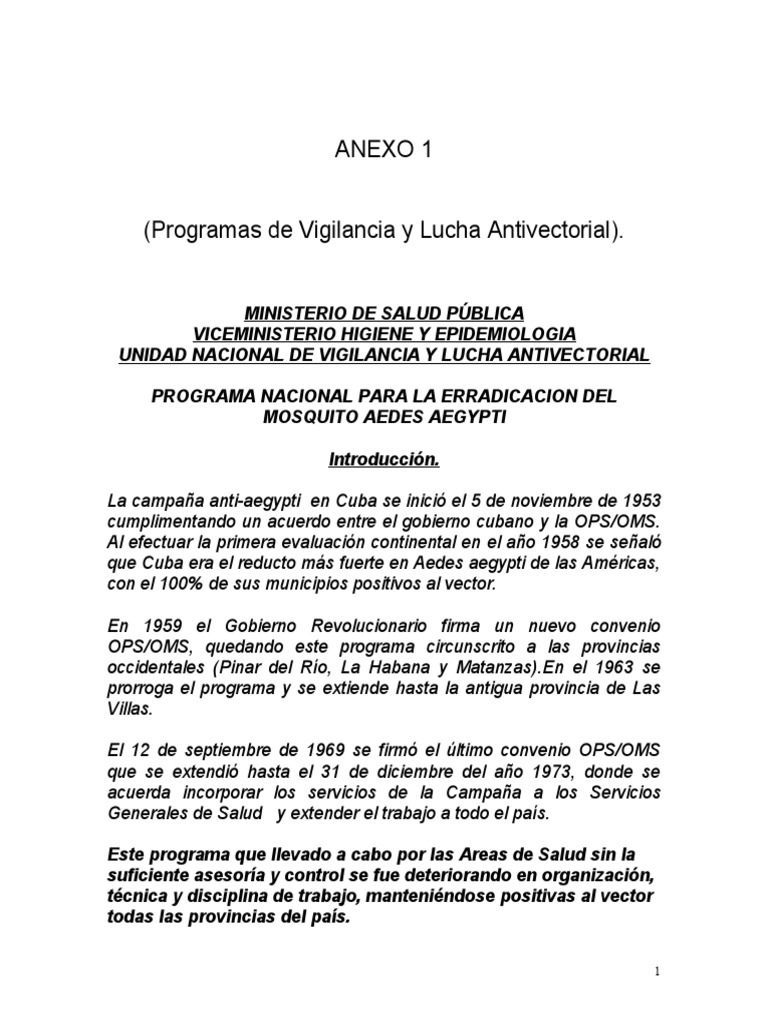 Programas | PDF | Mosquito | Cuba