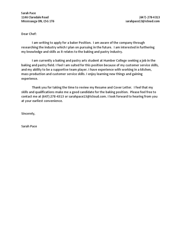 Cover Letter Resume Thank You Letter | PDF | Baking