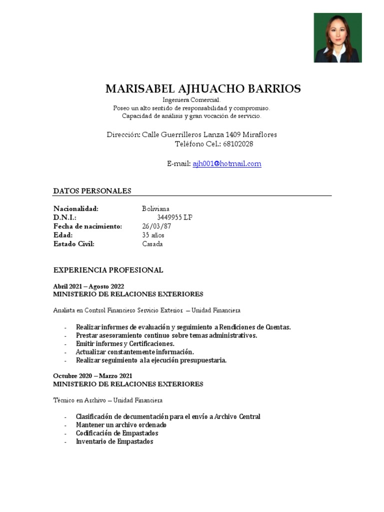 CV Marisabel | PDF