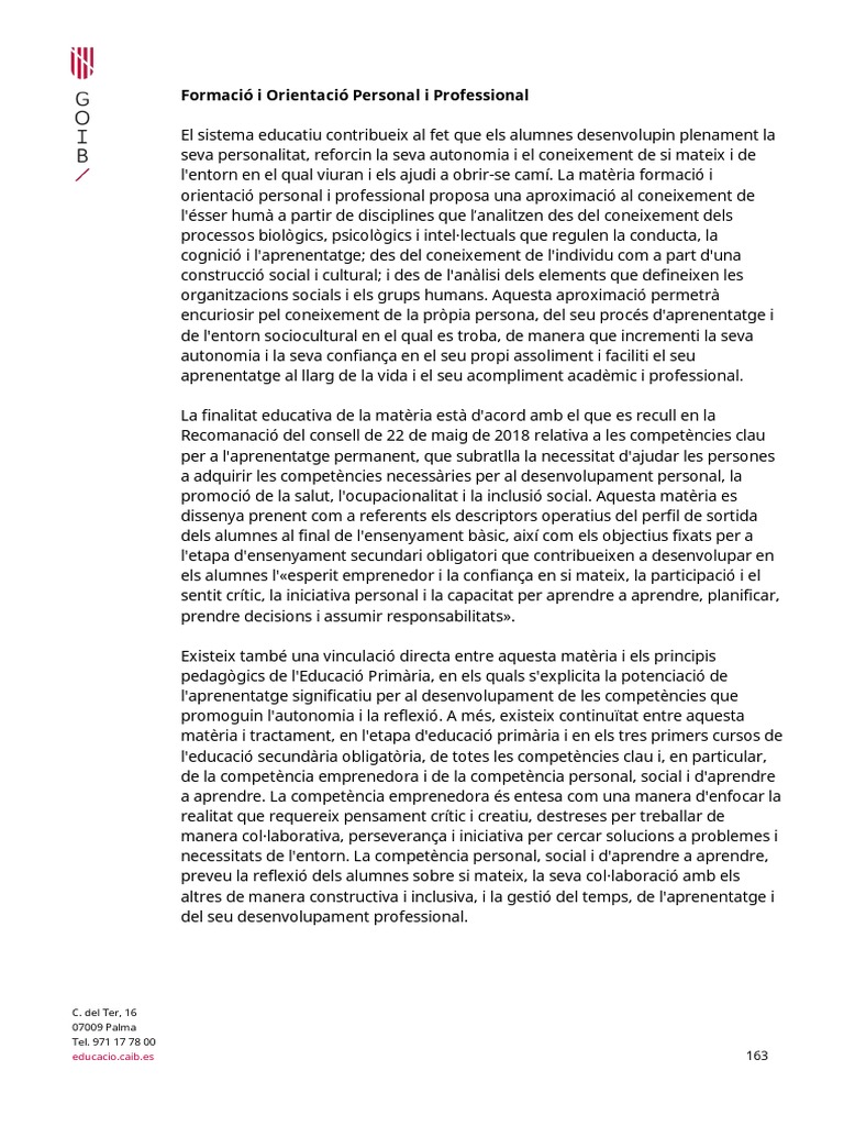 ESO Esborrany 4 Formacio I Orientacio Laboral I Professional | PDF