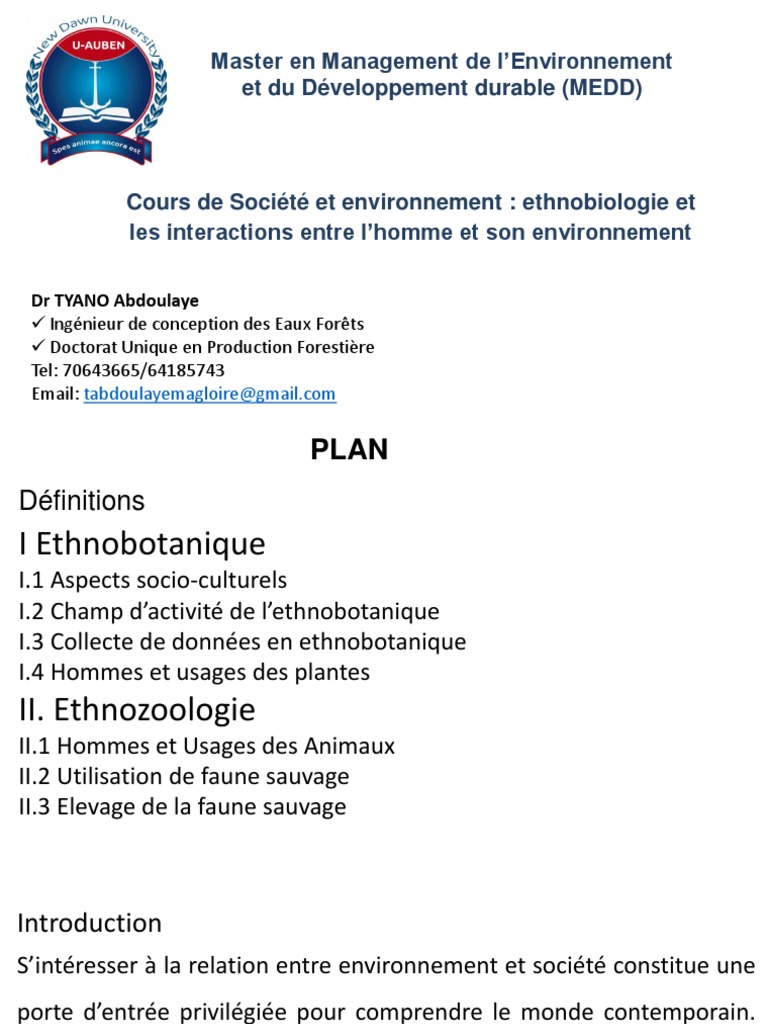 Cours Société Et Environnement | PDF
