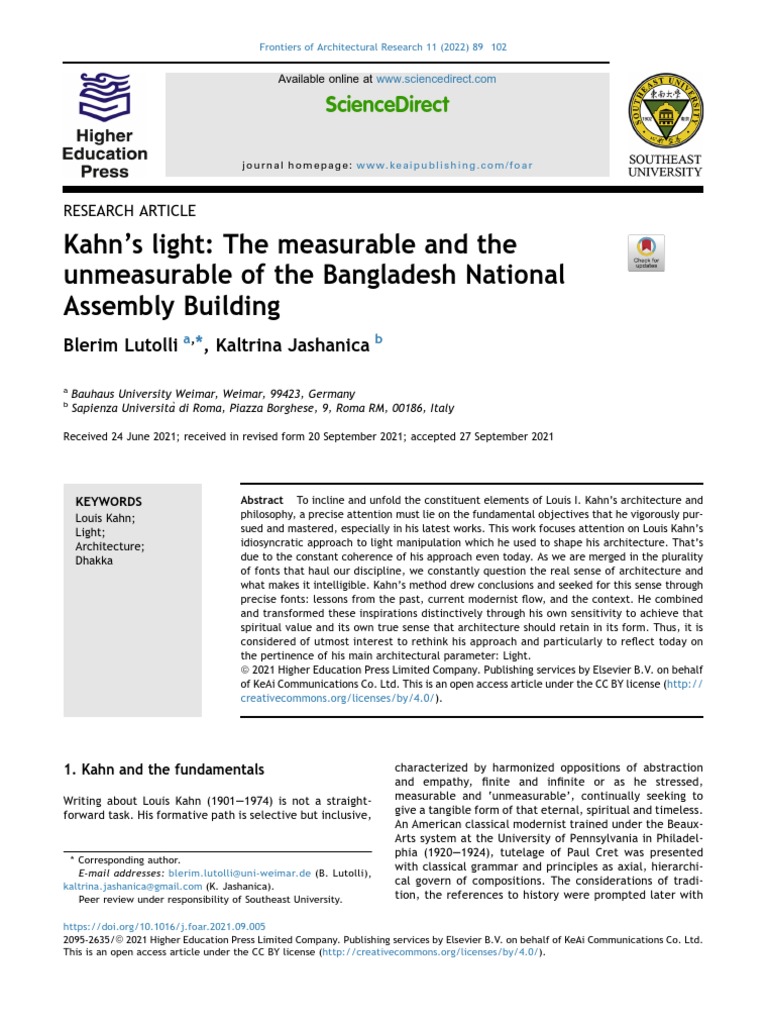Kahn's Light: The Measurable and The Unmeasurable of The Bangladesh ...