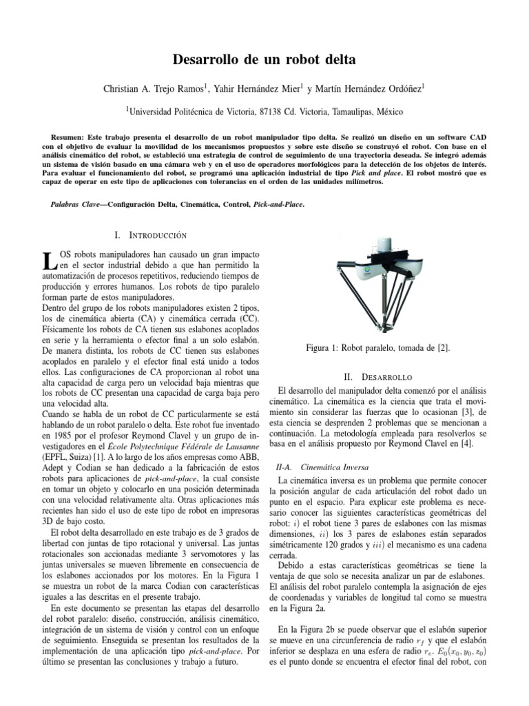 Desarrollo de Un Robot Delta | PDF | Robot | Robótica