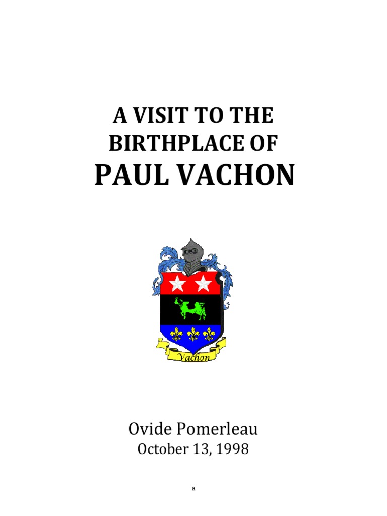 A Visit To The Birthplace of Paul Vachon 1998 | PDF | Art | Classics