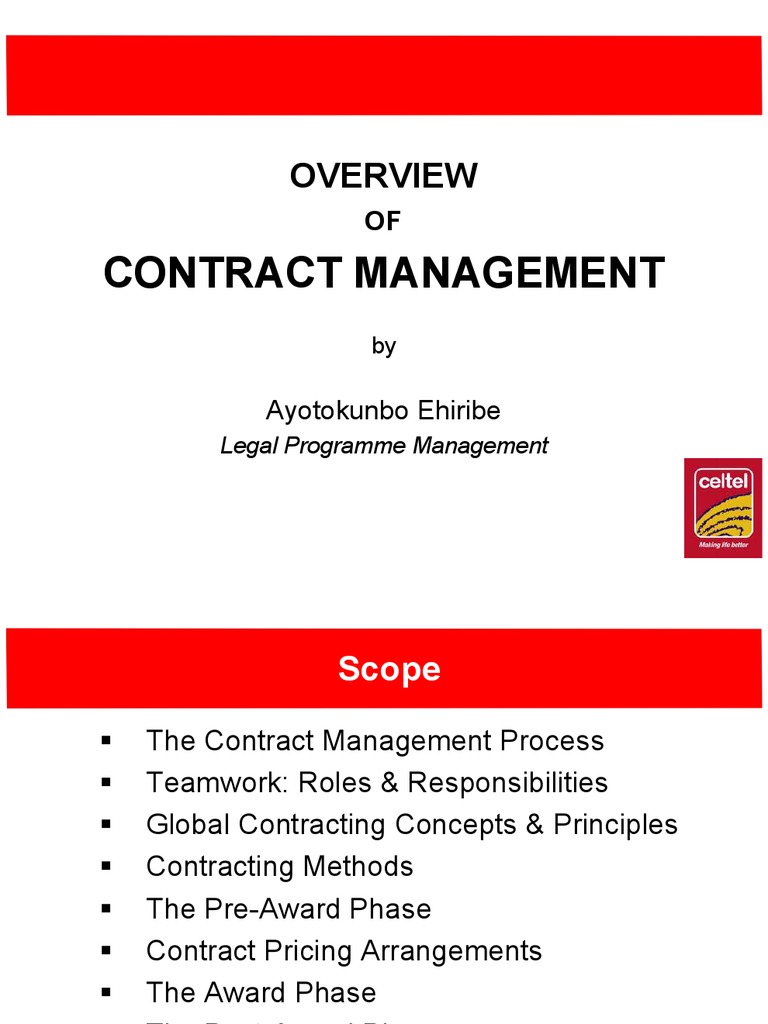 Overview of Contract Management Process | PDF | Private Law | Law Of ...