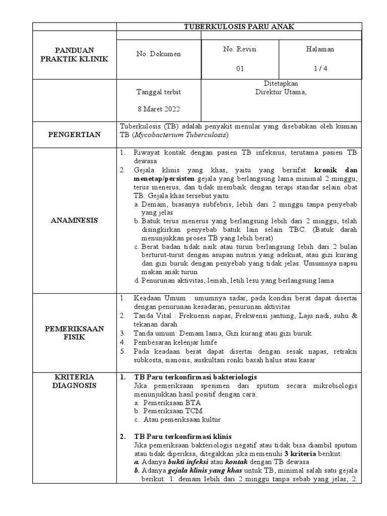 Panduan Praktek Klinik TBC ANAK | PDF