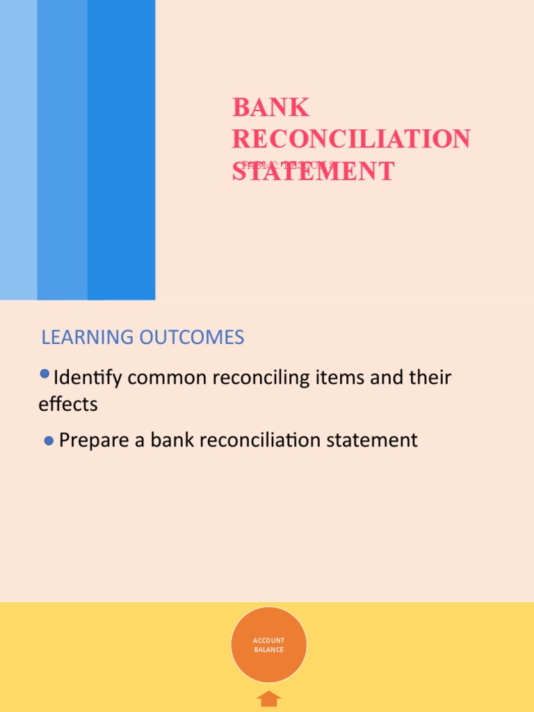 Lesson 8 - Bank Reconciliation Statement | PDF | Cheque | Banks