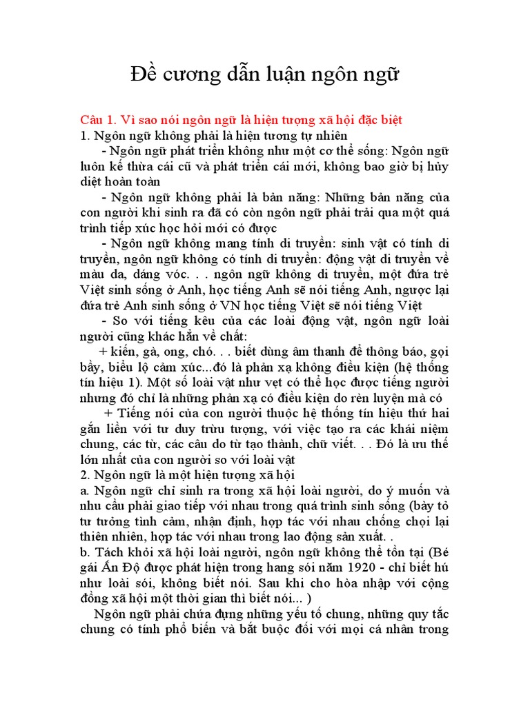 Đề cương DLNN | PDF