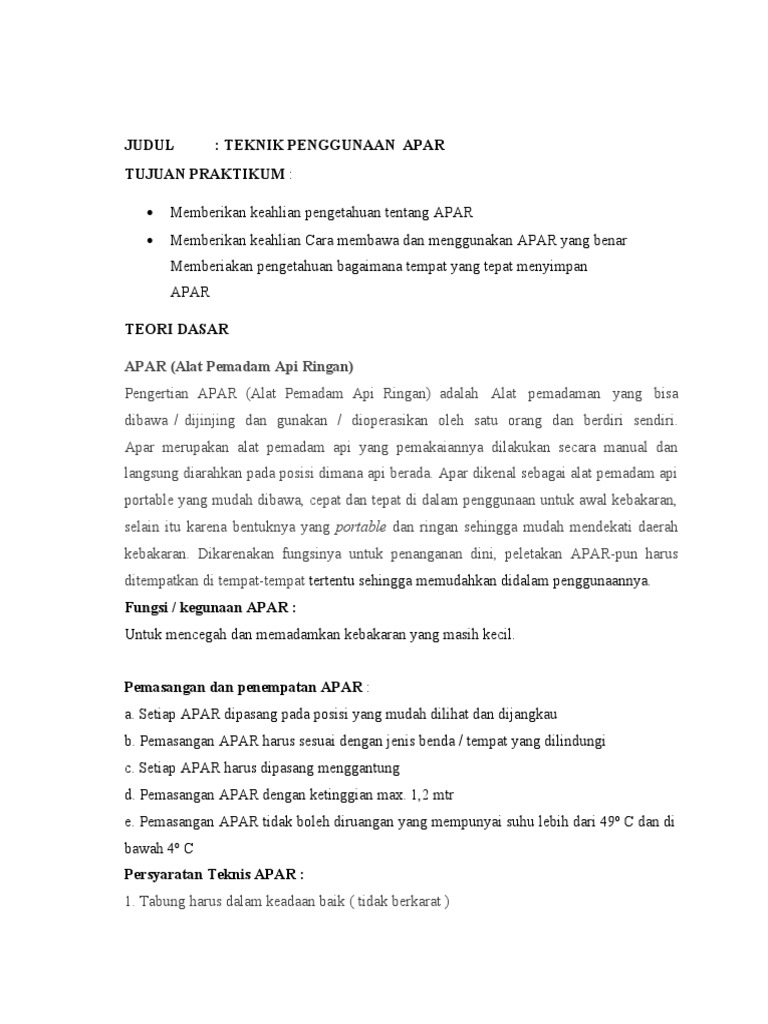 Judul 5.APAR | PDF