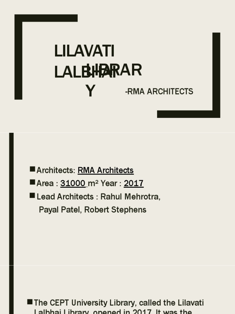 Lilavati Lalbai Library Case Study | PDF | Libraries | Architect