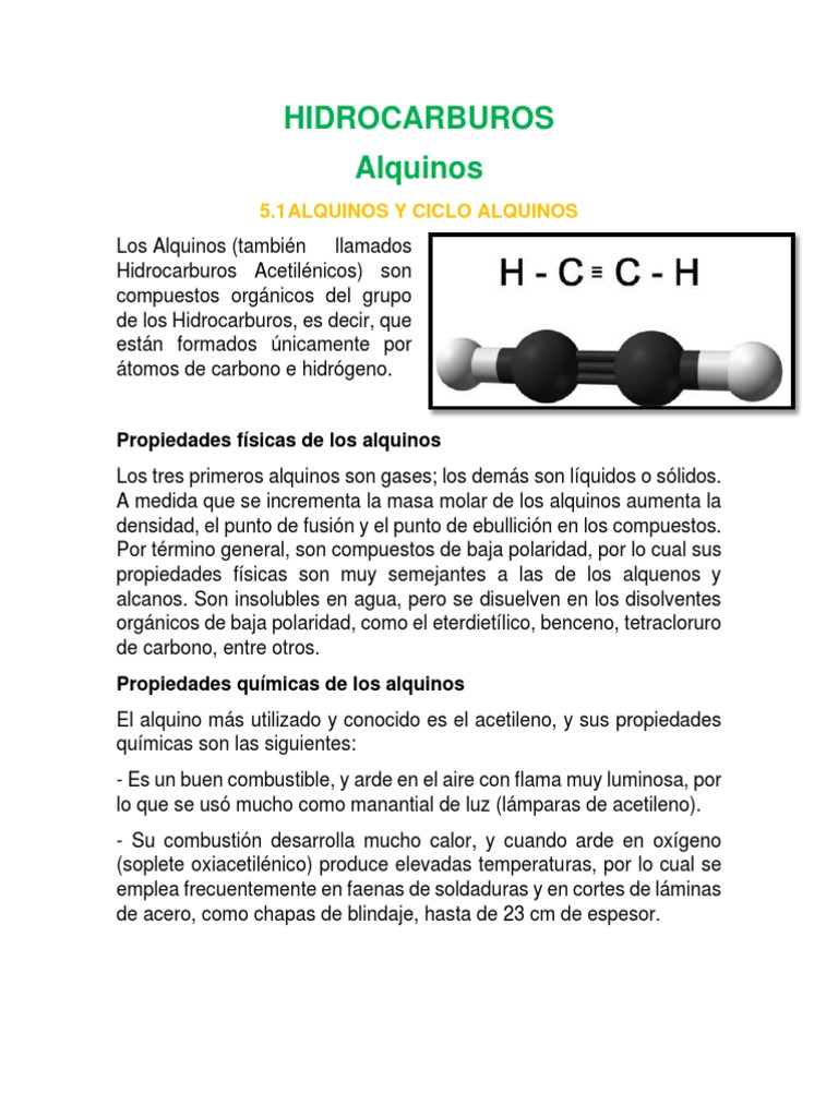 ALQUINOS | PDF | Hidrocarburos | Química Física