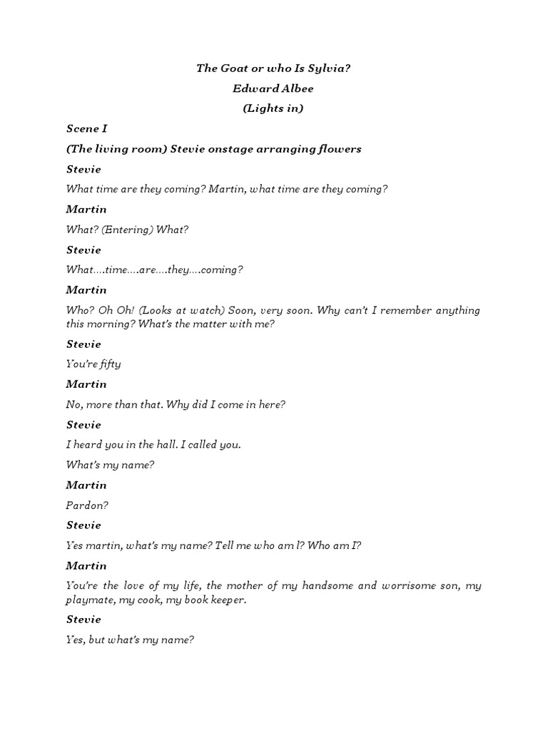 The Goat or Who Is Sylvia | PDF