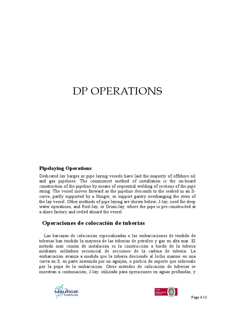 Offshore Pipe Laying Operations Guide | PDF