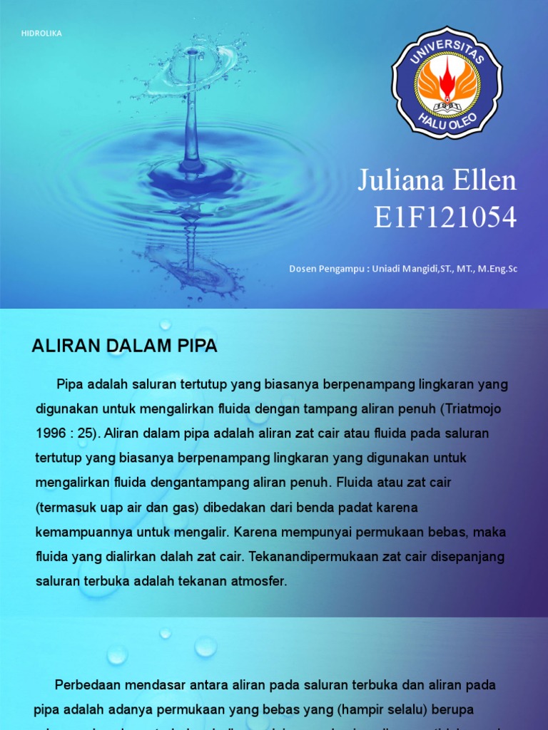 Hidrolika - Aliran Dalam Pipa | PDF
