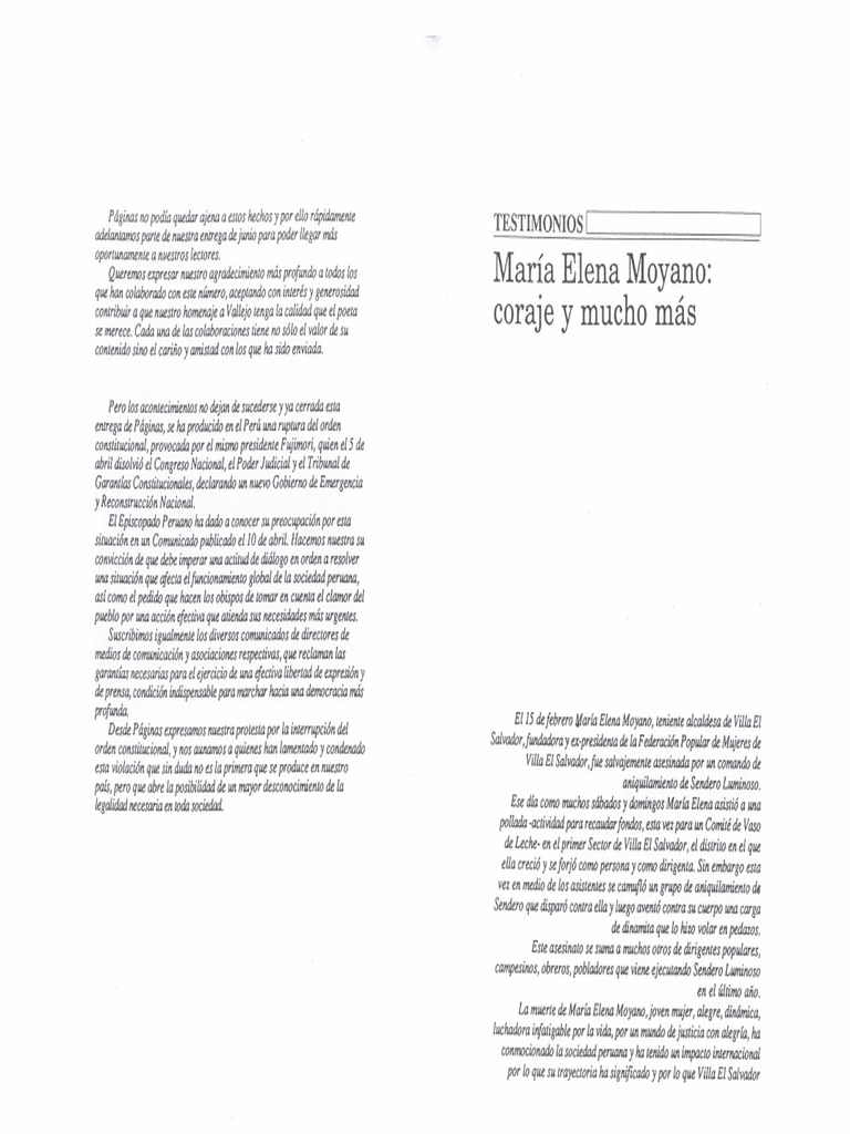 N° 114-115 - Maria Elena Moyano, coraje y mucho mas | PDF