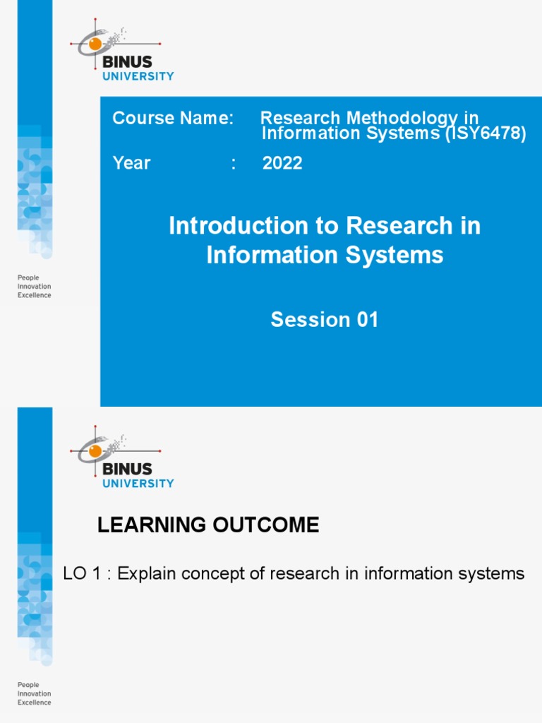 Research Methodology in Information Systems | PDF