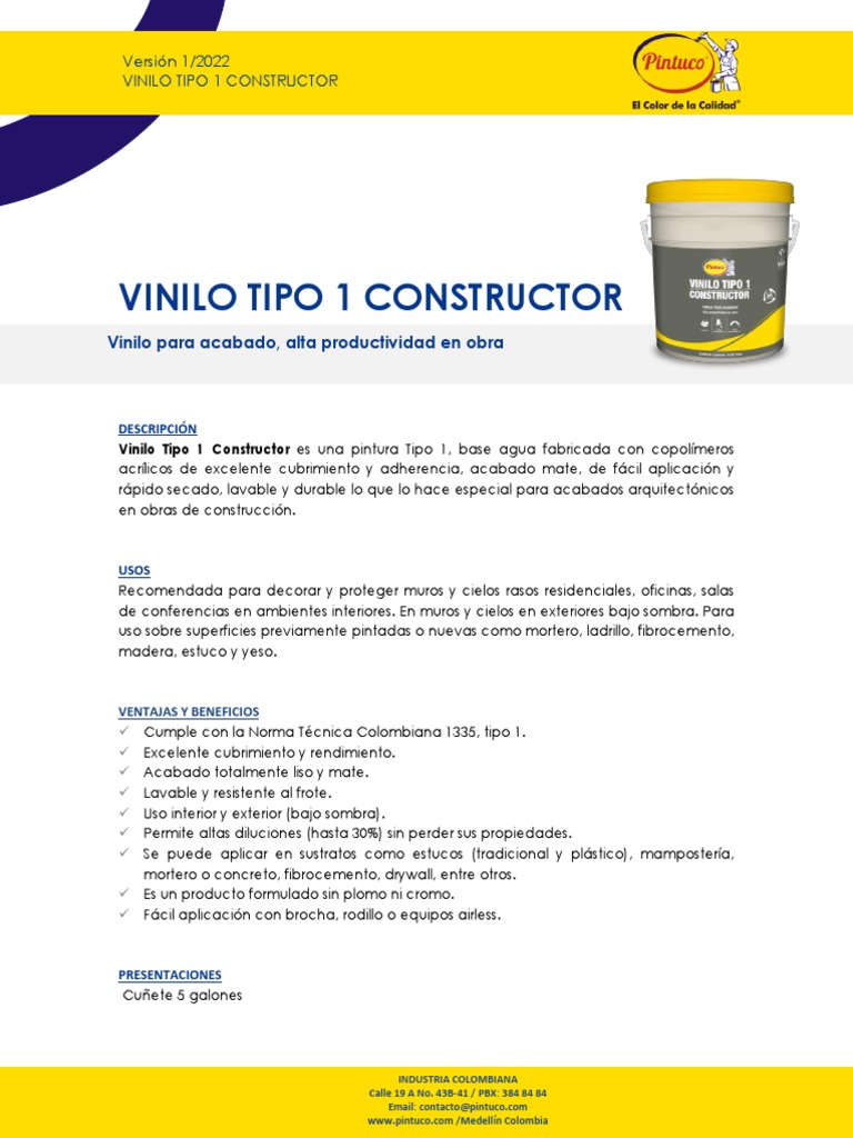 Vinilo Tipo 1 Constructor 1 | PDF | Pintar