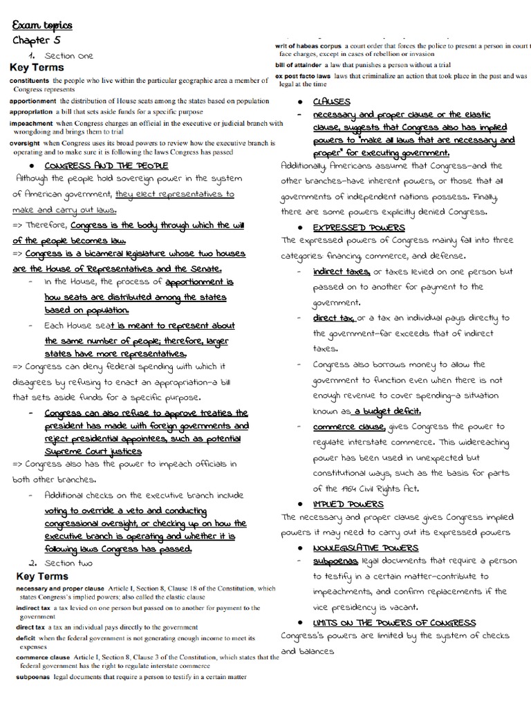 U.S. Government - Final Exam | PDF | United States Congress | American ...