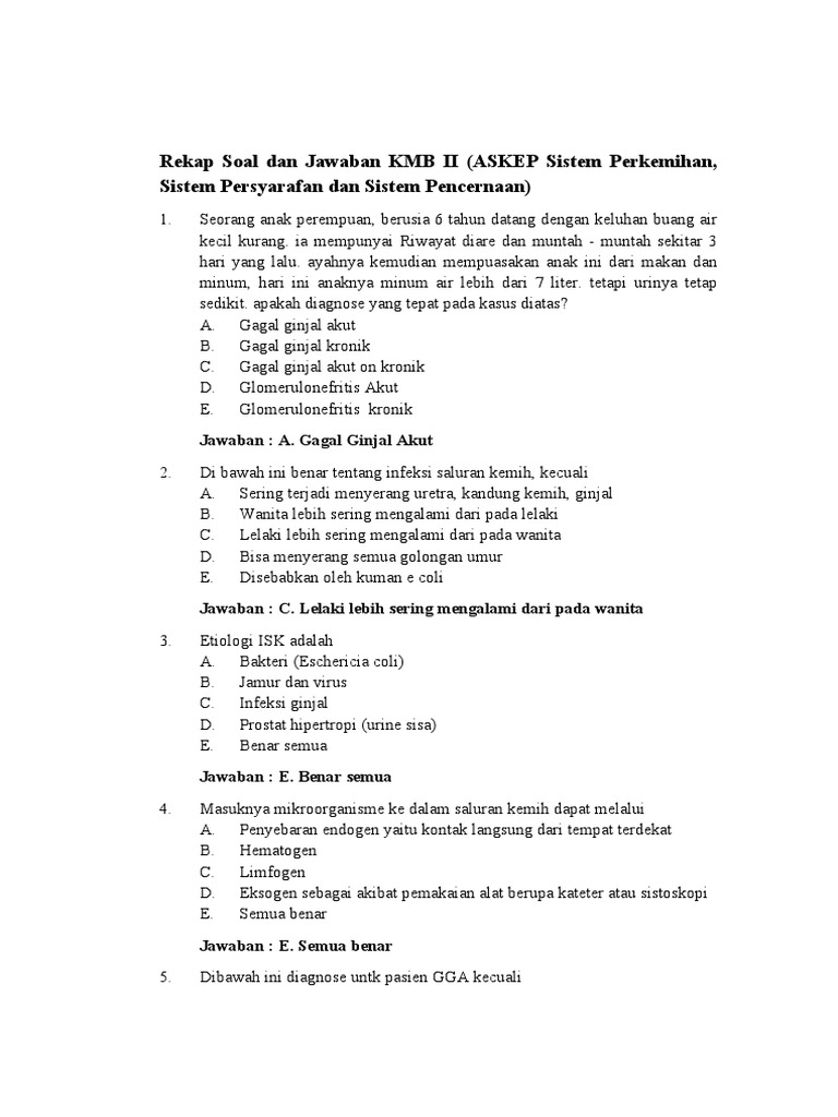 Soal KMB Dan Jawaban | PDF