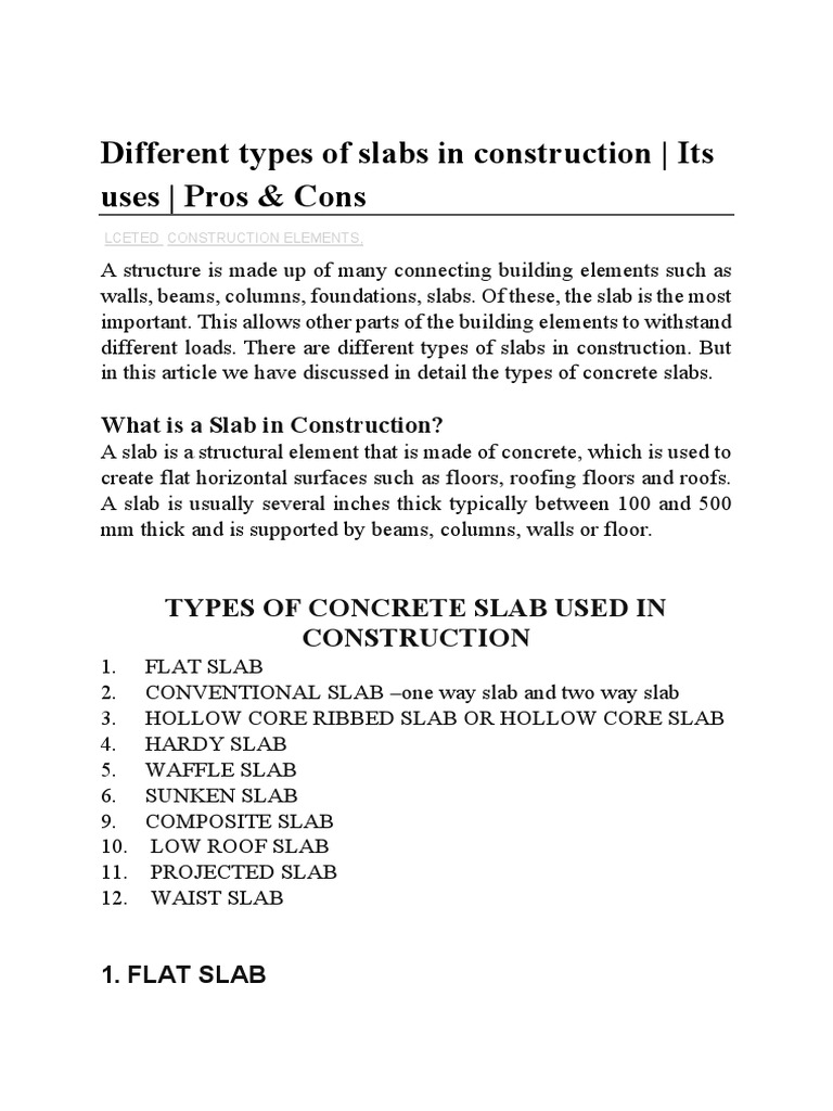 Types of Slabs | PDF