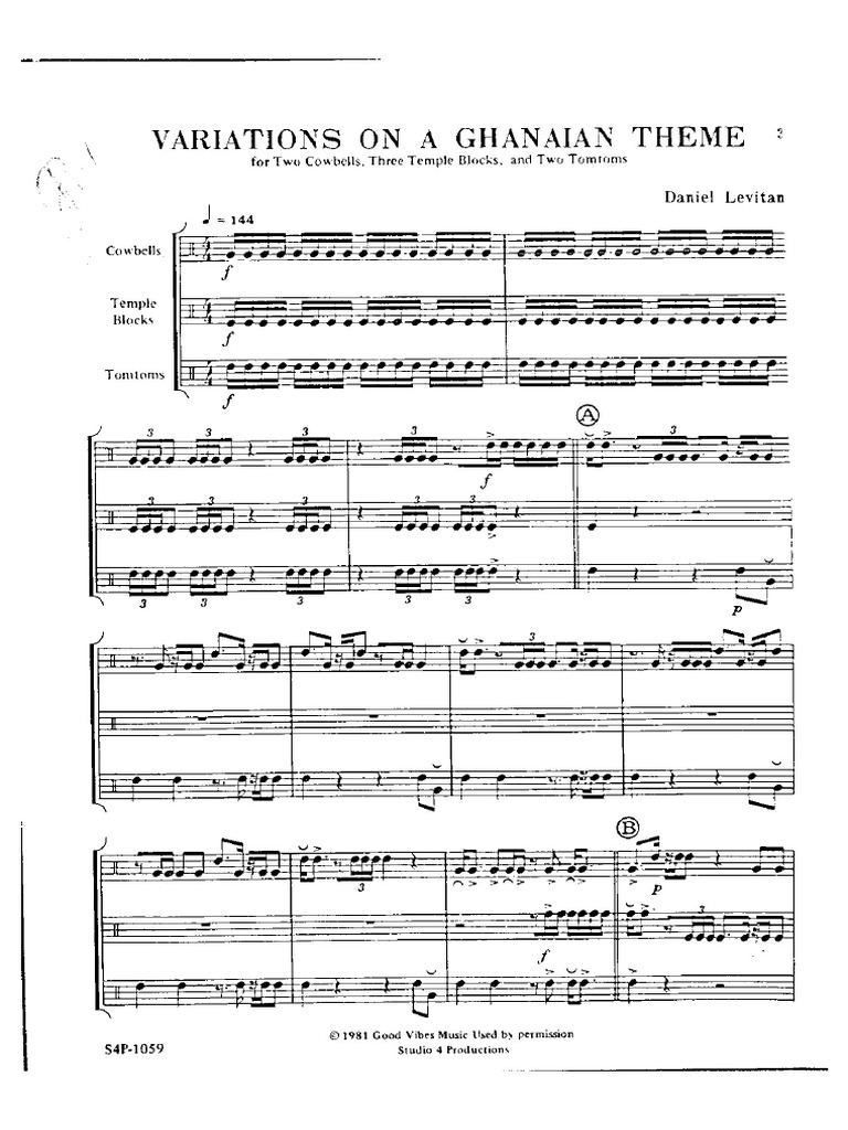 Variations On A Ghanaian Theme - Daniel Levitan | PDF