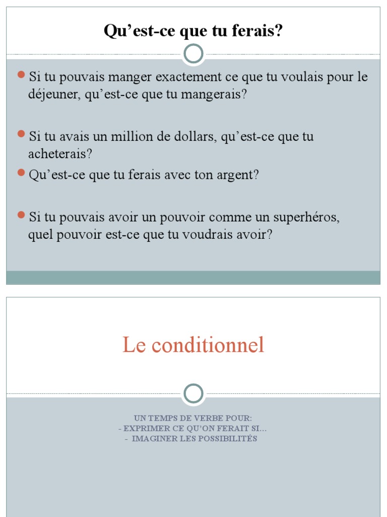 Conditionnel Review | PDF | Verbe | Phrase